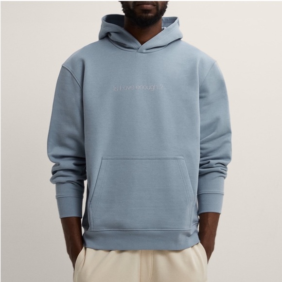 Zara | Shirts | Zara Blue Gray Hoodie | Poshmark
